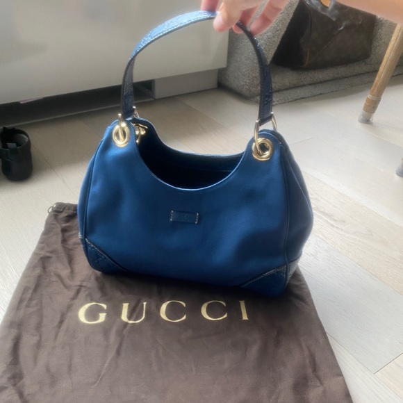 Gucci | Bags | Rare Authentic Blue Gucci Handbag With Dust Bag | Poshmark